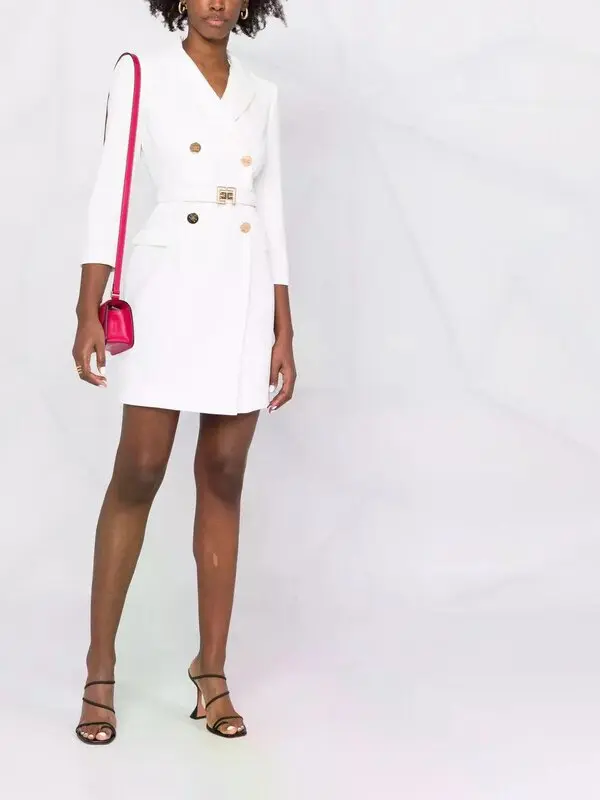 Elisabetta Franchi Notched Lapel Double-breasted Dress