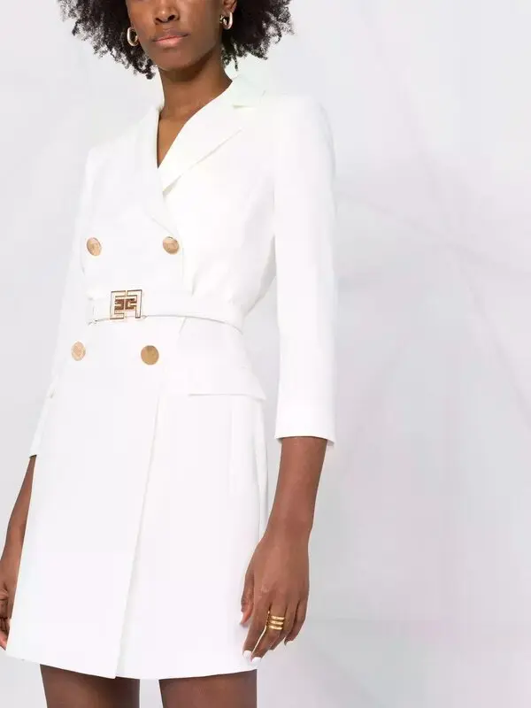 Elisabetta Franchi Notched Lapel Double-breasted Dress