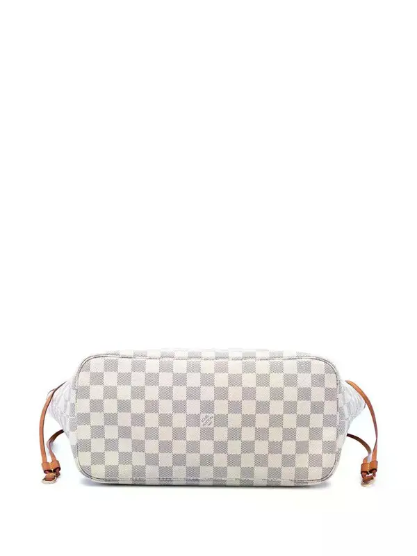 LOUIS VUITTON Damier Azur Neverfull Mm Tote Bag - White