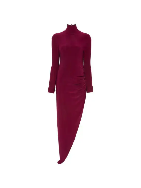 Norma Kamali Ruched Asymmetric Hem Dress