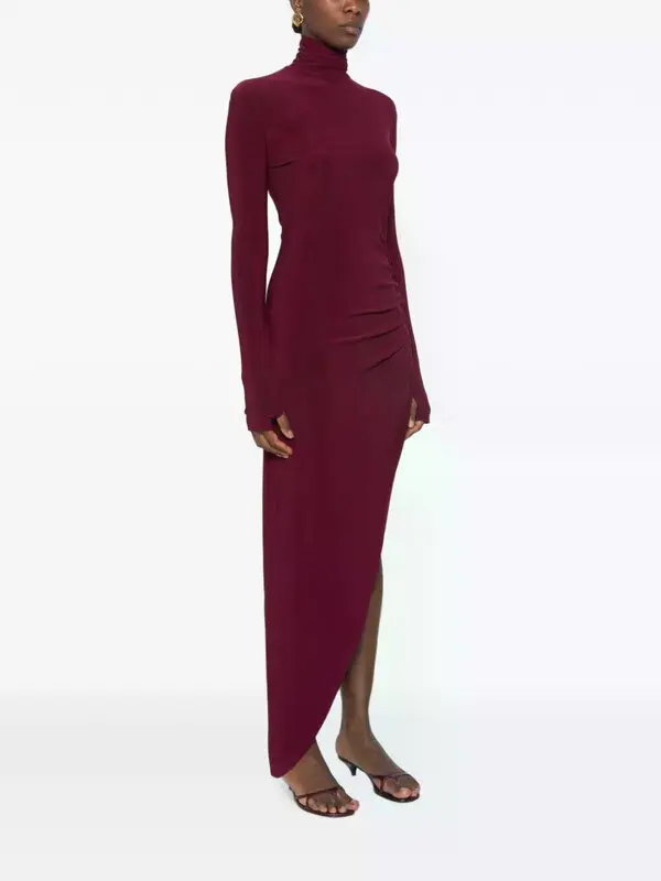 Norma Kamali Ruched Asymmetric Hem Dress