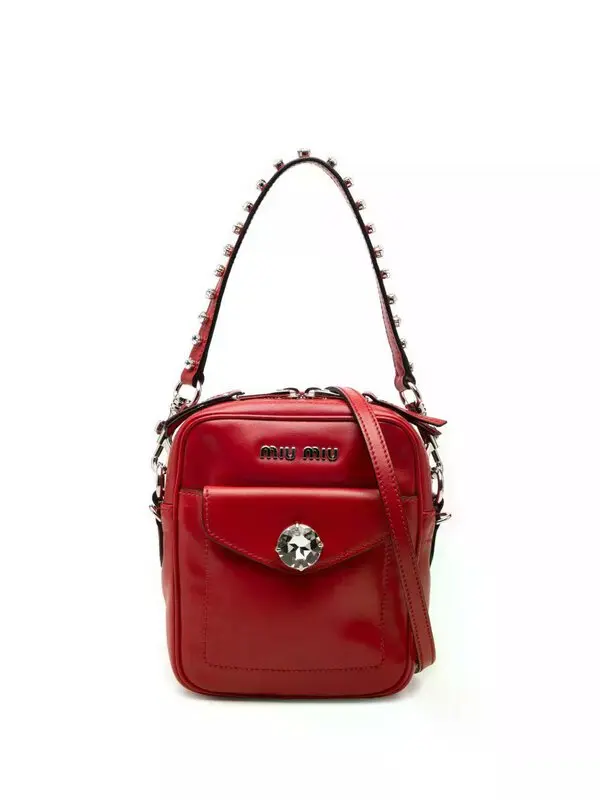 Miu Miu Vitello Soft Camera Bag With Crystal Embellishments