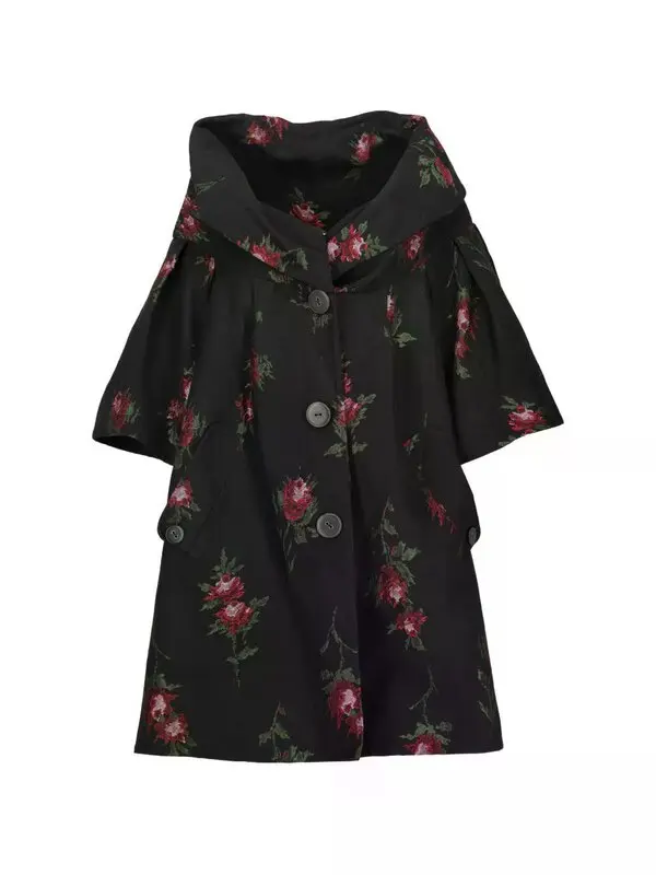 Kenzo Floral Print Shawl Collar Coat