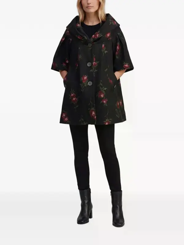 Kenzo Floral Print Shawl Collar Coat