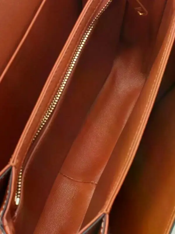 Celine Tweed And Calfskin Triomphe Crossbody Bag