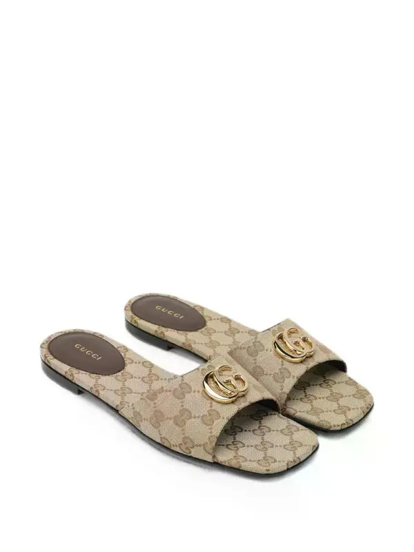 Gucci Double G Canvas Slides