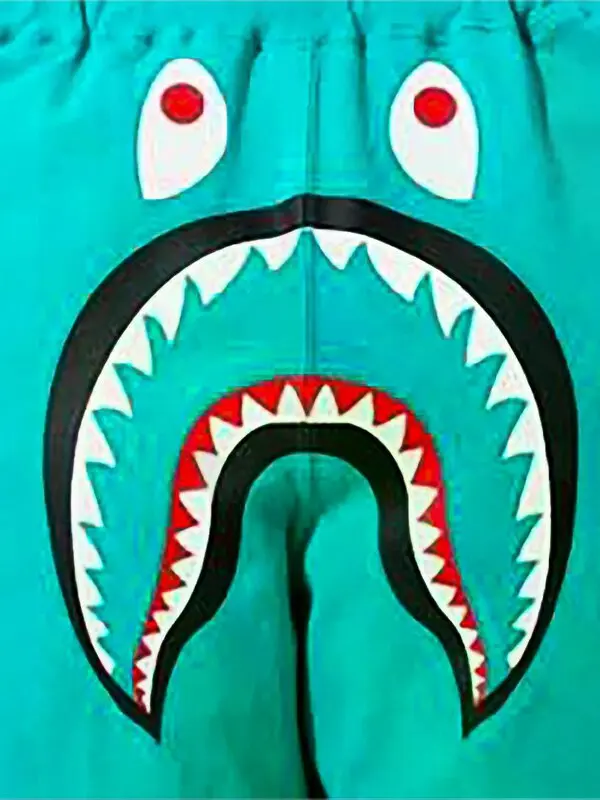 A BATHING APE Shark Wide-leg Shorts - Blue