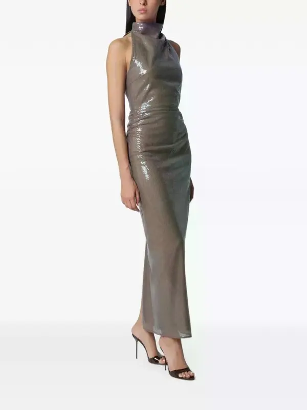 ROTATE BY BIRGER CHRISTENSEN Sleeveless Sequin Embellished Maxi Dress - Brown