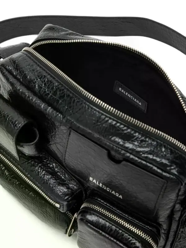 Balenciaga Superbusy Crinkled Leather Messenger Bag