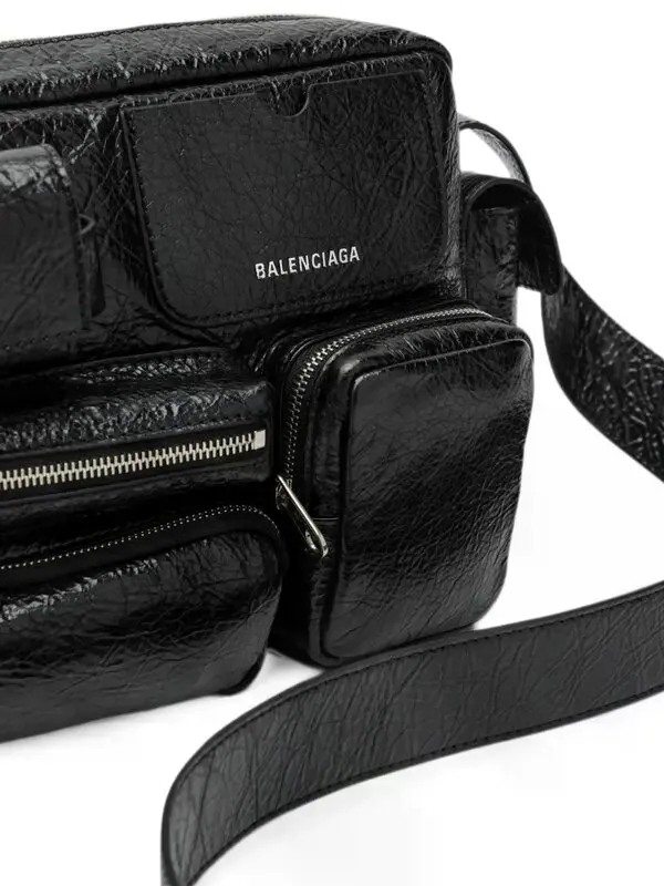 Balenciaga Superbusy Crinkled Leather Messenger Bag