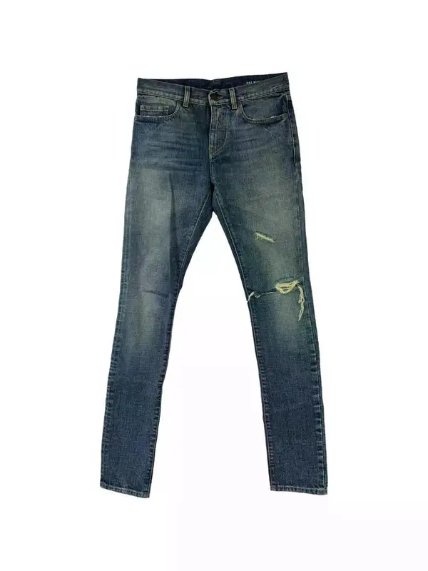 Saint Laurent Cotton Ripped Slim-fit Jeans