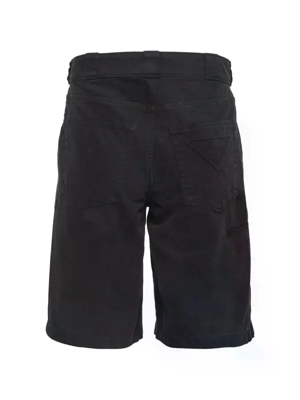 Prada Embroidered Logo Cotton Shorts