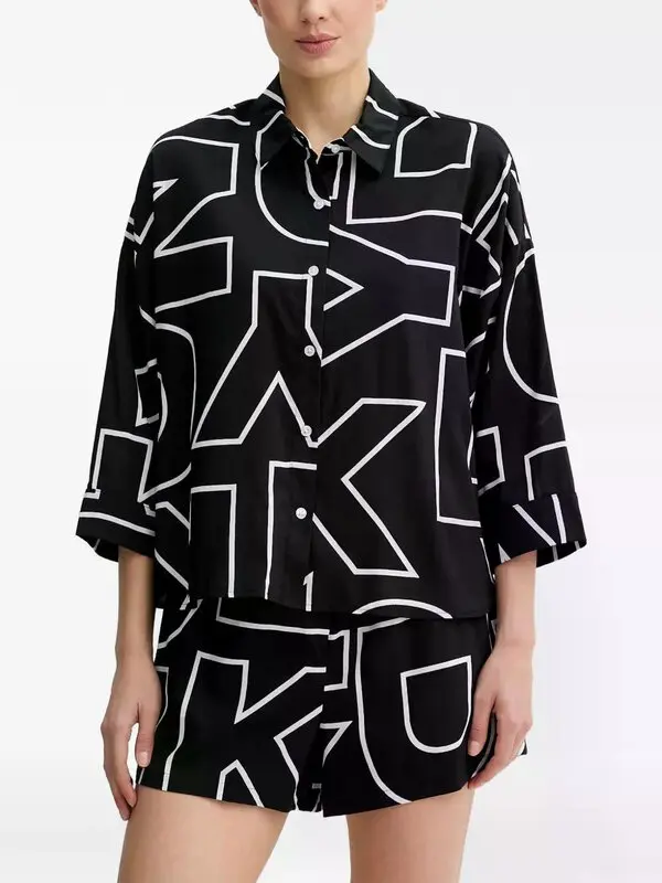Dkny Logo-print Pajamas - Black