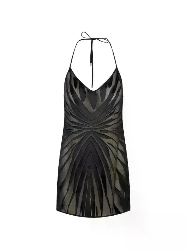 Roberto Cavalli Devoré Halterneck Mini Dress