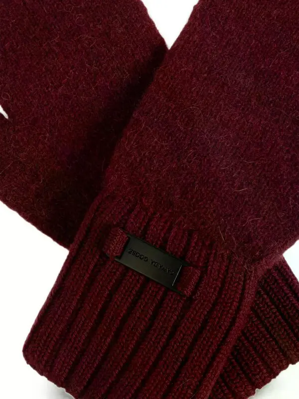 Canada Goose Ribbed-knit Logo Patch Mittens