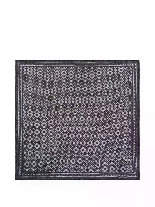 Eleventy Geometric-print Pocket Square - Grey