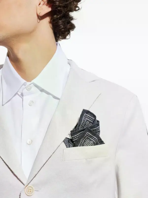 Eleventy Geometric-print Pocket Square