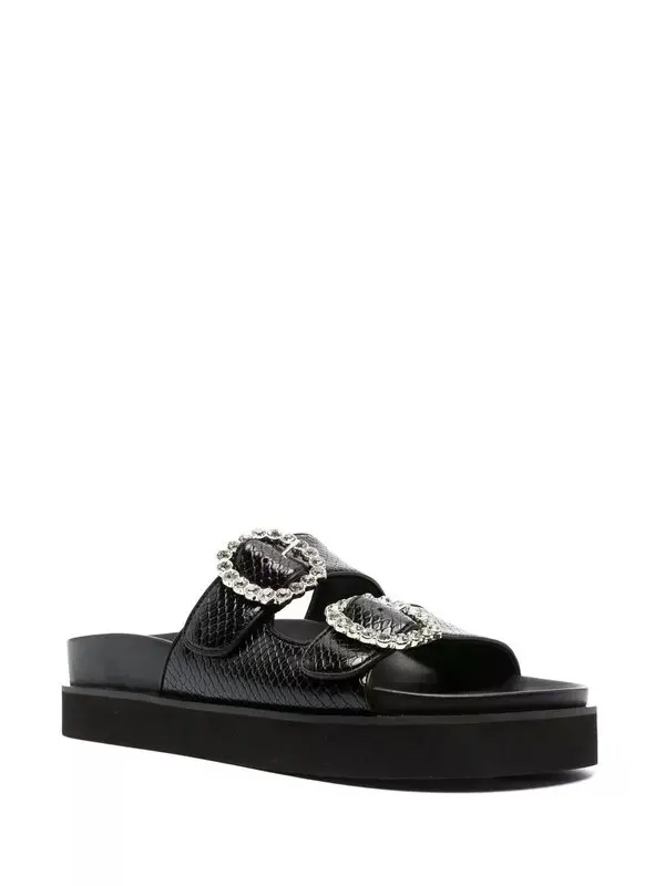 Maje Embellished Snakeskin Effect Sandals