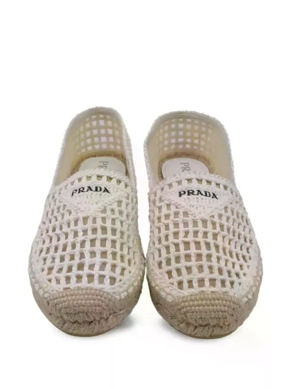 Prada Crochet Raffia Espadrilles