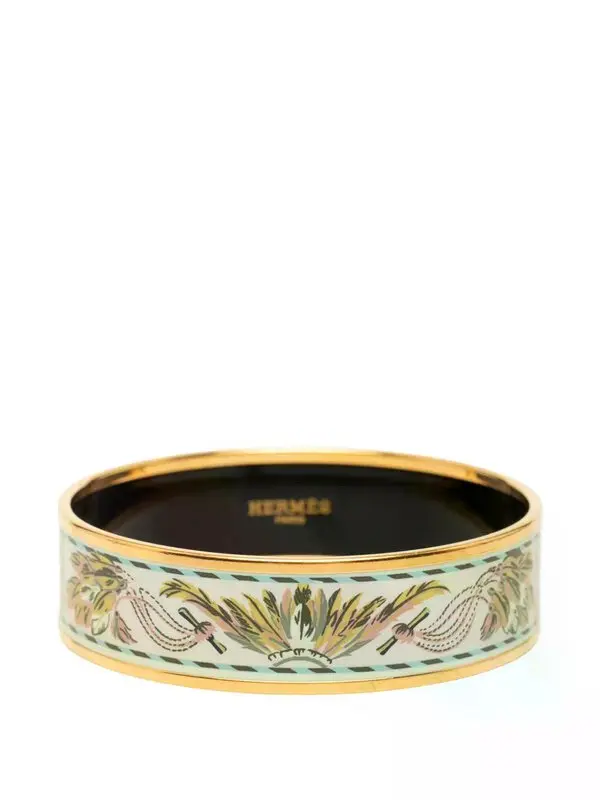 Hermès Enamel And Gold-plated Brazil Candeur Bangle Bracelet - White