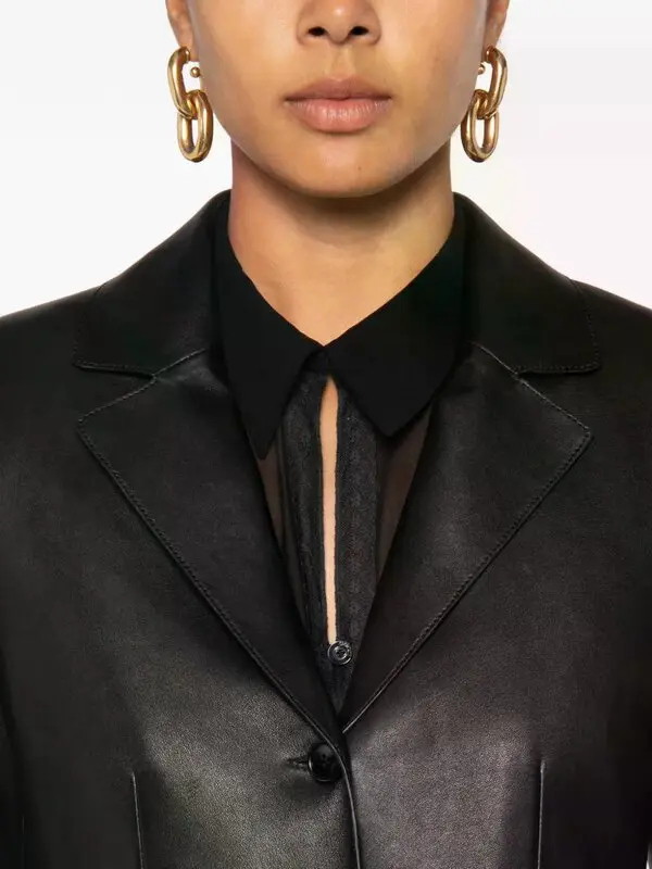 Gucci Leather Single-breasted Coat