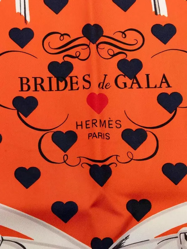 Hermès 2000-2026 Brides De Gala Love Silk Scarf 90 Scarves - Orange