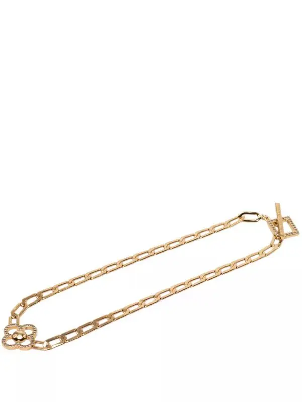 LOUIS VUITTON Tone Crystal Flower Power Necklace - Gold