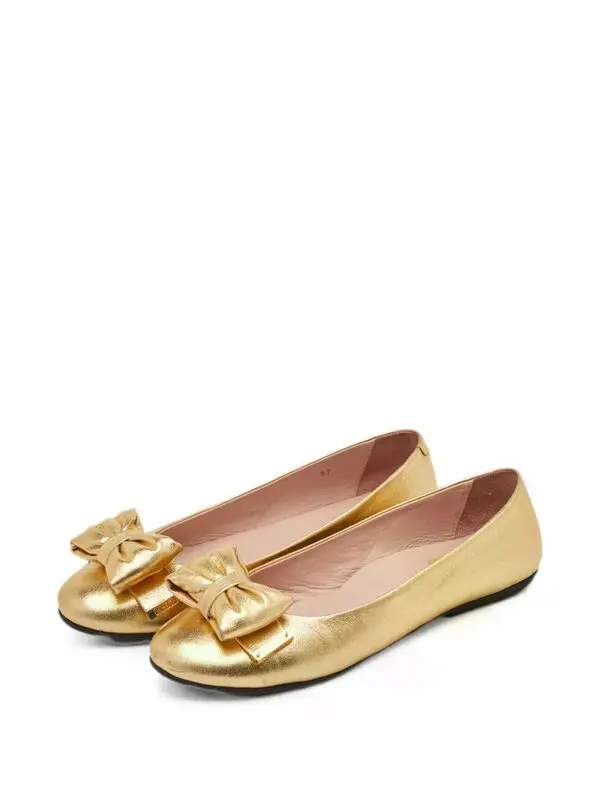 Moschino Leather Bow Ballet Flats