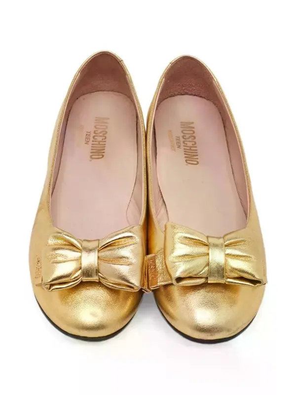 Moschino Leather Bow Ballet Flats