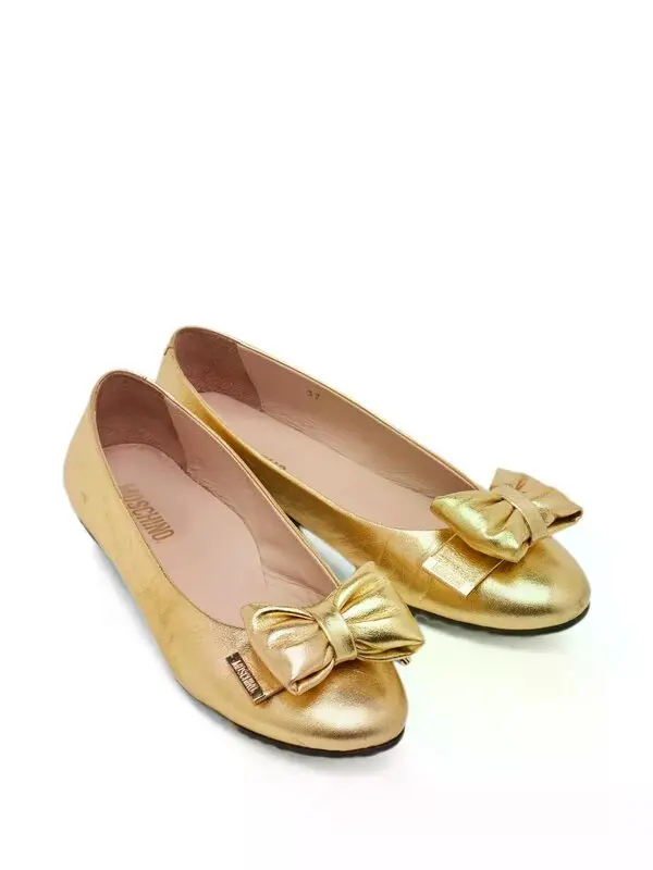 Moschino Leather Bow Ballet Flats