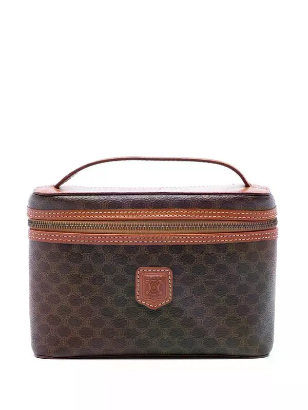 Celine Macadam Coated Canvas Vanity Bag - Brown