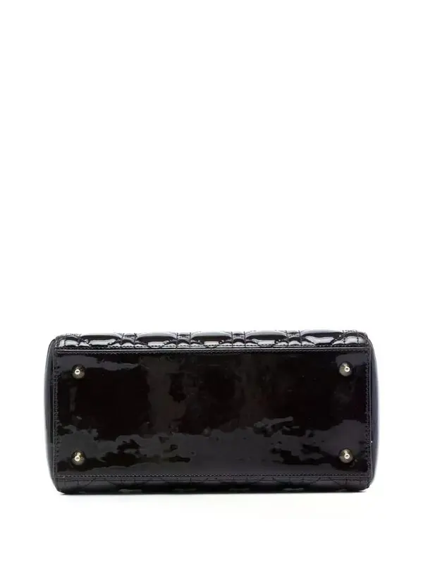 Dior Patent Cannage Lady Satchel - Purple