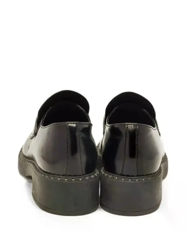Prada Enamel Triangle Logo Plaque Loafers