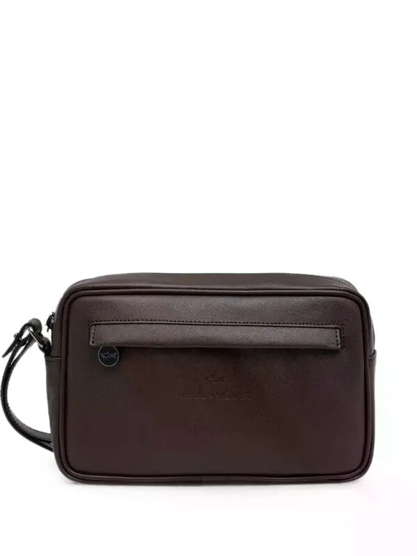 Paul & Shark Logo-debossed Clutch Bag - Brown