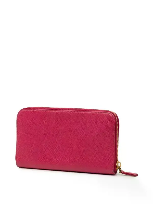 Prada 2015-2026 Saffiano Zip Around Wallet Long Wallets - Pink