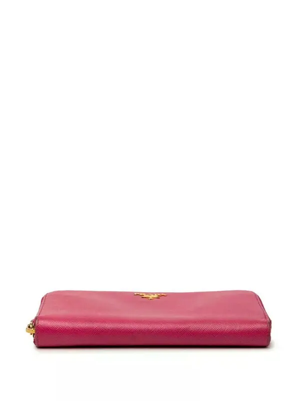 Prada 2015-2026 Saffiano Zip Around Wallet Long Wallets - Pink