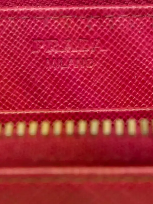 Prada 2015-2026 Saffiano Zip Around Wallet Long Wallets - Pink