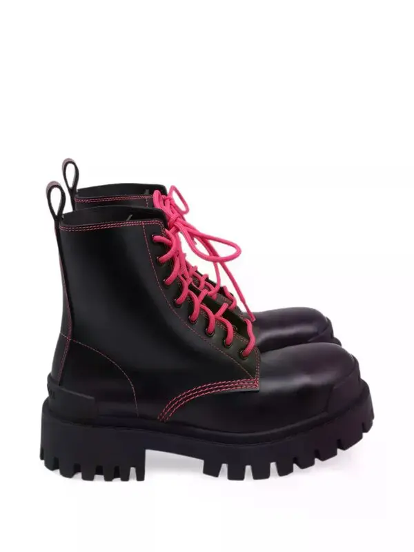 Balenciaga Calf Leather Strike Lace-up Boots
