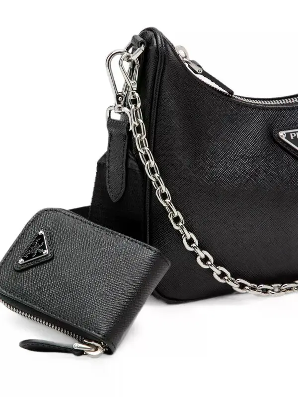 Prada Re-edition 2005 Saffiano Leather Shoulder Bag - Black