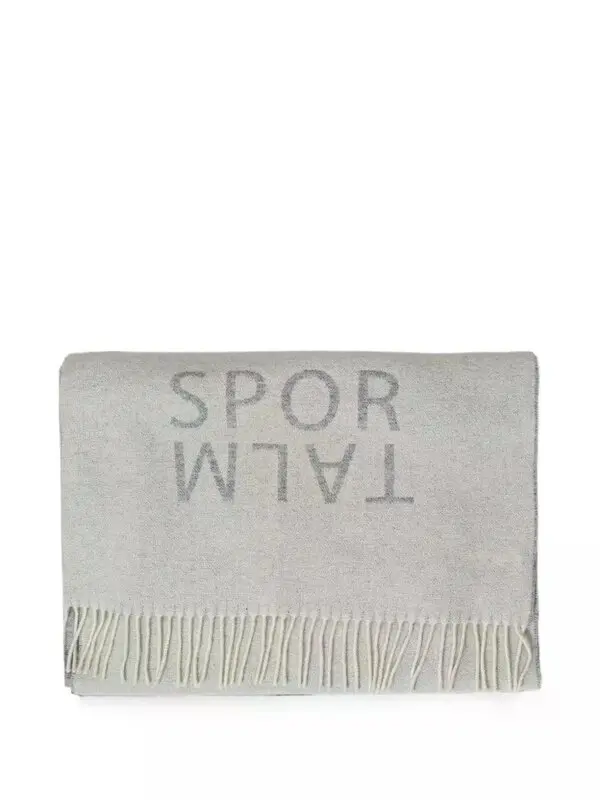 SPORTALM Yamala Logo-intarsia Fringed-edge Scarf - Grey