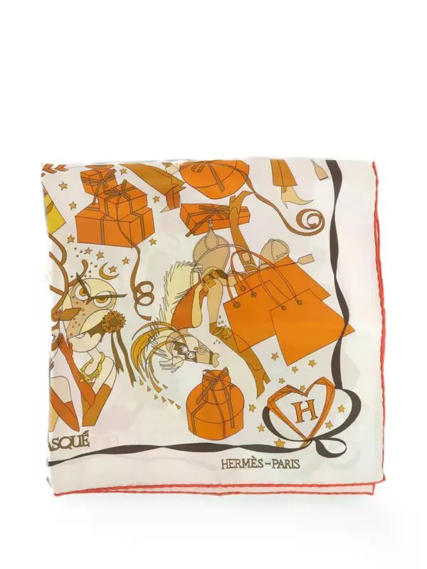 Hermès Le Bal Masqué Scarf - White