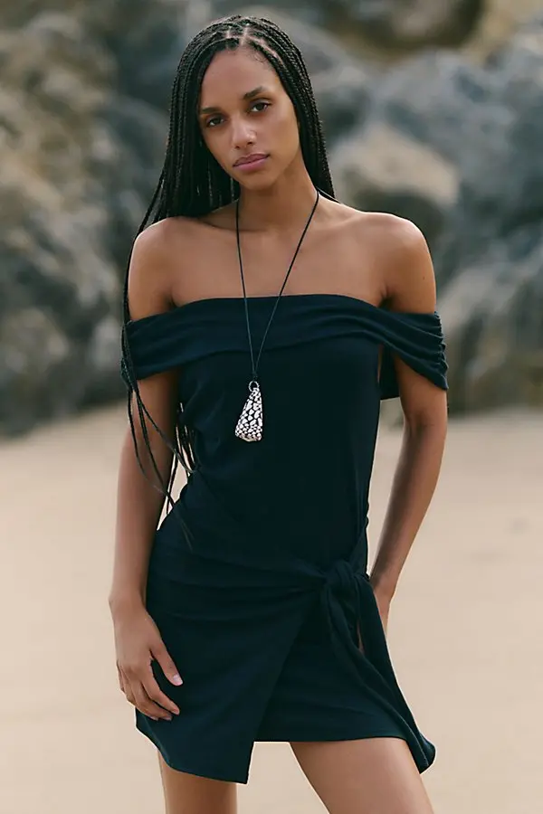 Free People Selly Good Feels Mini Dress - Black