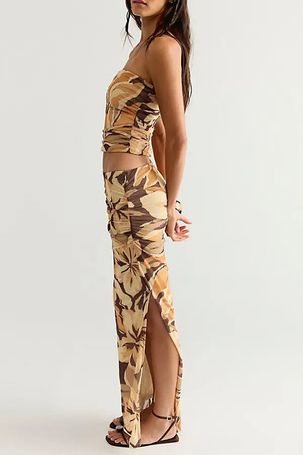 Free People Presley Maxi Skirt Set - Chocolate Combo
