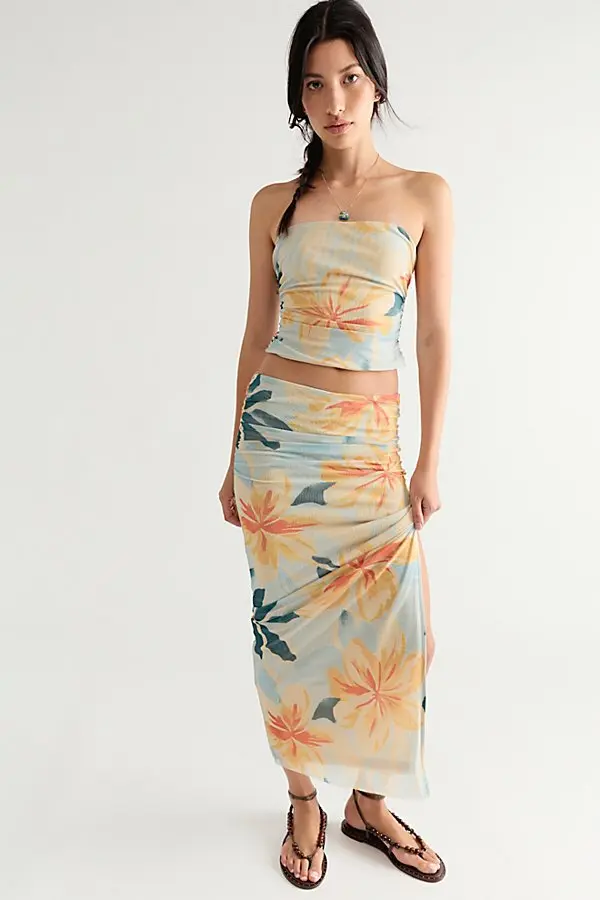 Free People Presley Maxi Skirt Set - Frost Combo