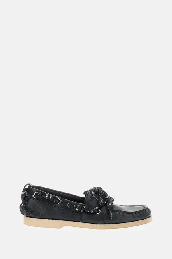 GOLDEN GOOSE Baby Billa Boat Moccasins - Nero