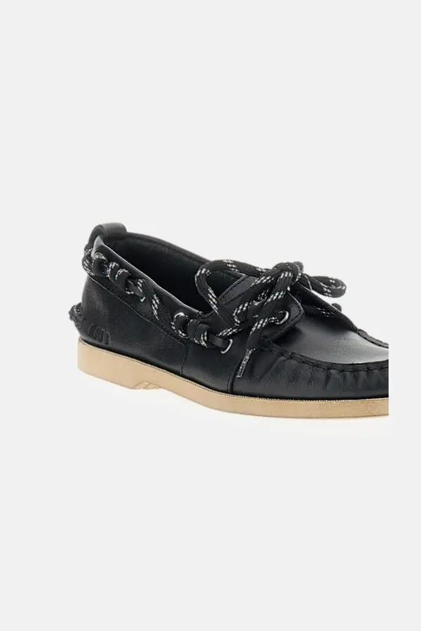 GOLDEN GOOSE Baby Billa Boat Moccasins - Nero