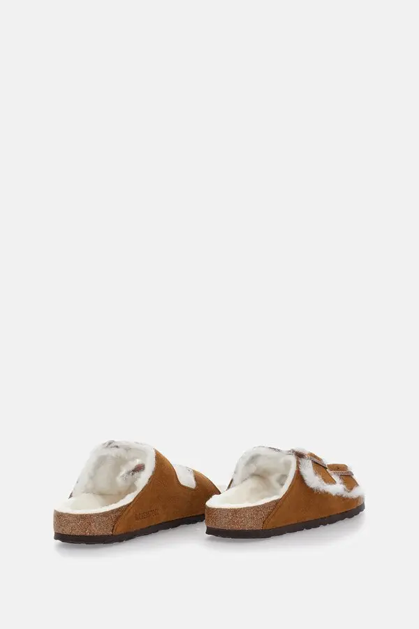 BIRKENSTOCK Arizona Shearling Sandals - Brown