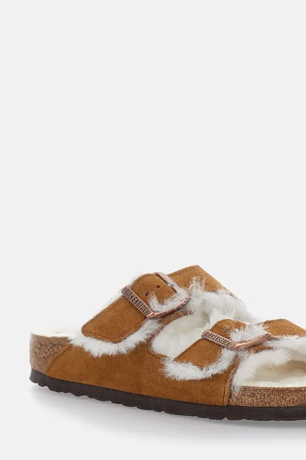 BIRKENSTOCK Arizona Shearling Sandals - Brown