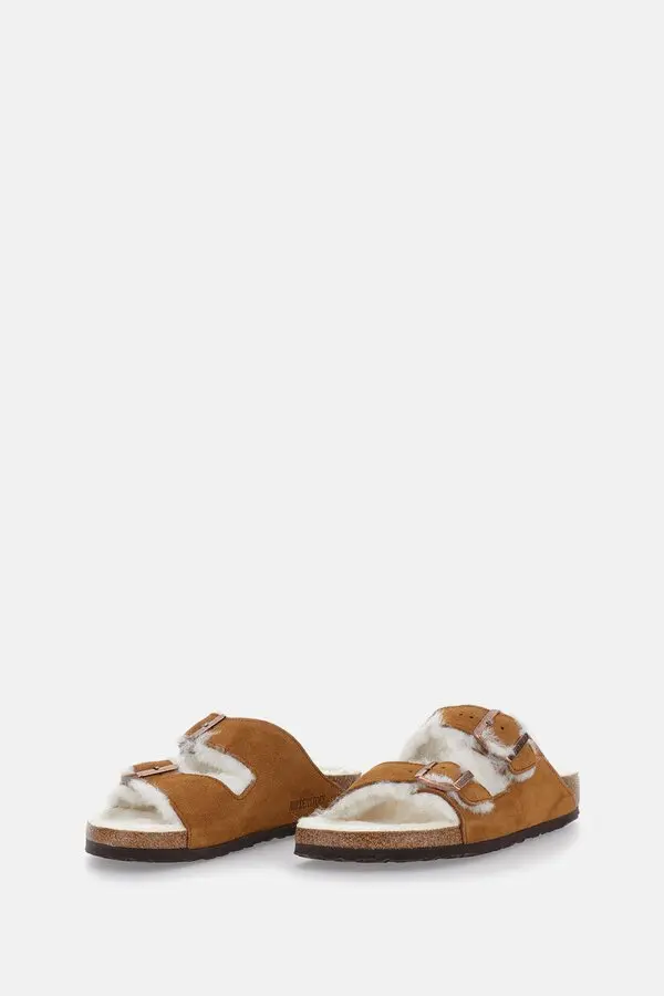 BIRKENSTOCK Arizona Shearling Sandals - Brown