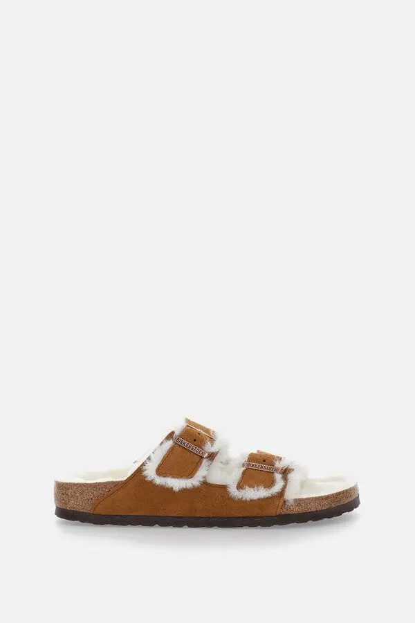 BIRKENSTOCK Arizona Shearling Sandals - Marrone